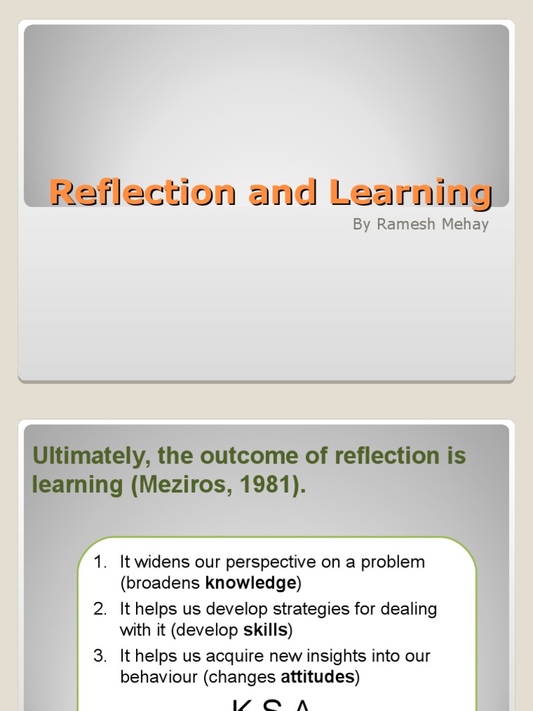 Reflection and Learning Including ISCE | PDF | Attitude (Psychology ...