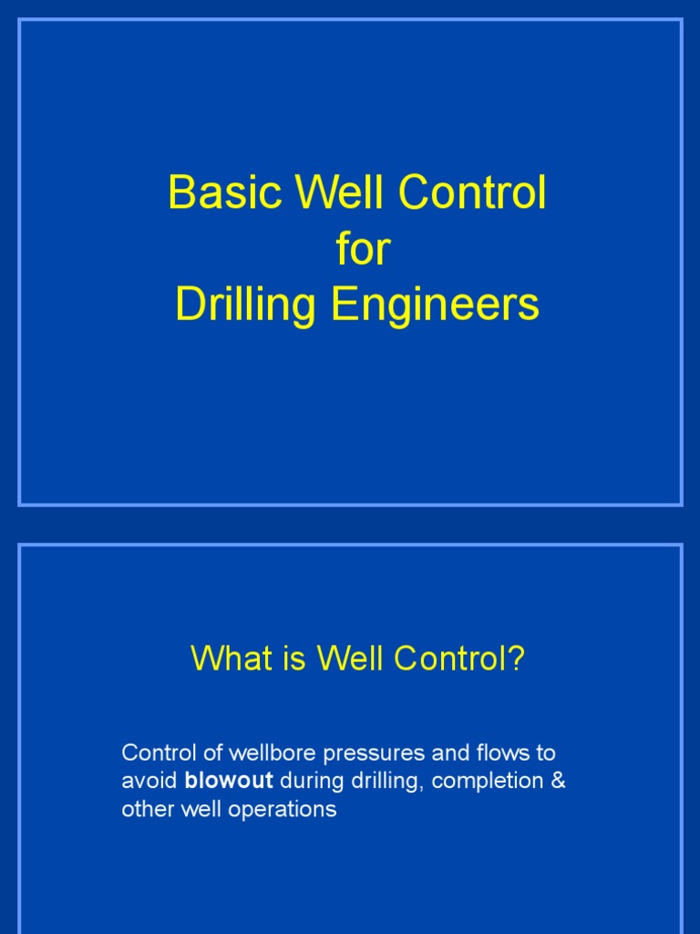 Well Control | PDF | Blowout (Well Drilling)