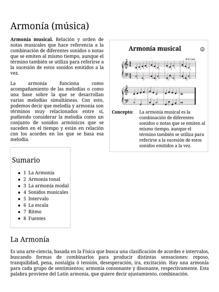 Definición de Armonía Musical | PDF | Armonía | Ritmo