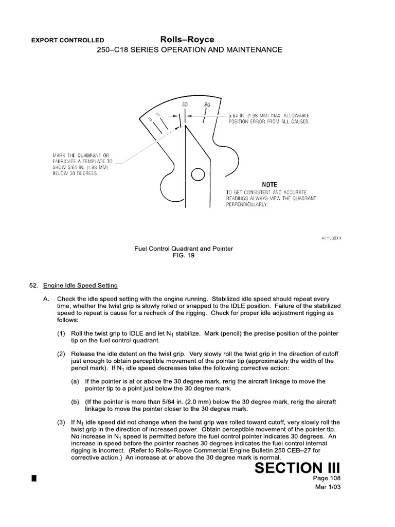 Allison 250-C18 Idle Speed Setting | PDF