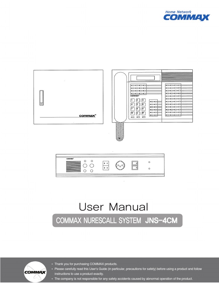 User Manual User Manual: Commax Nurescall System | Download Free PDF | Telephone | Switch