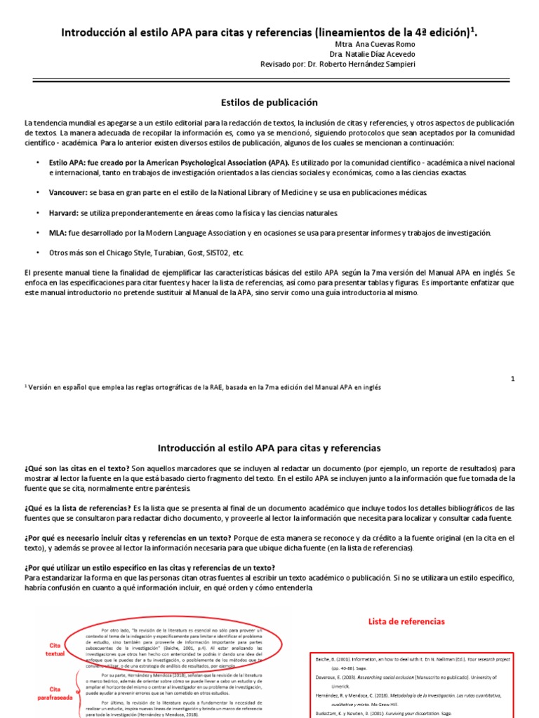 Manual APA 4a Edición | PDF | Estilo apa | Comillas