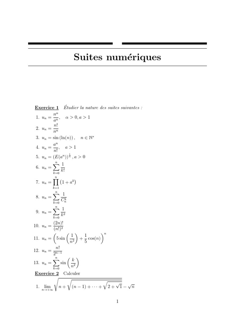 Support Suites | PDF | Limite (mathématiques) | Analyse réelle