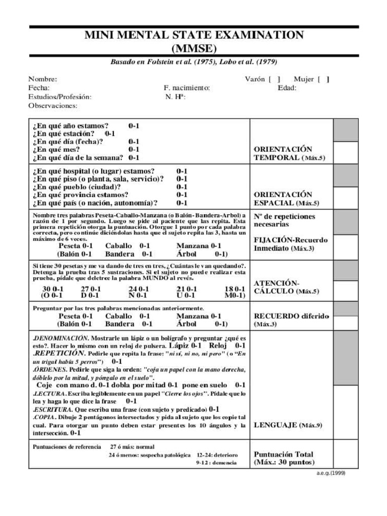Test Minimental | PDF