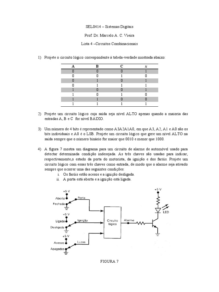 Circuitos combinacionais projetos | PDF