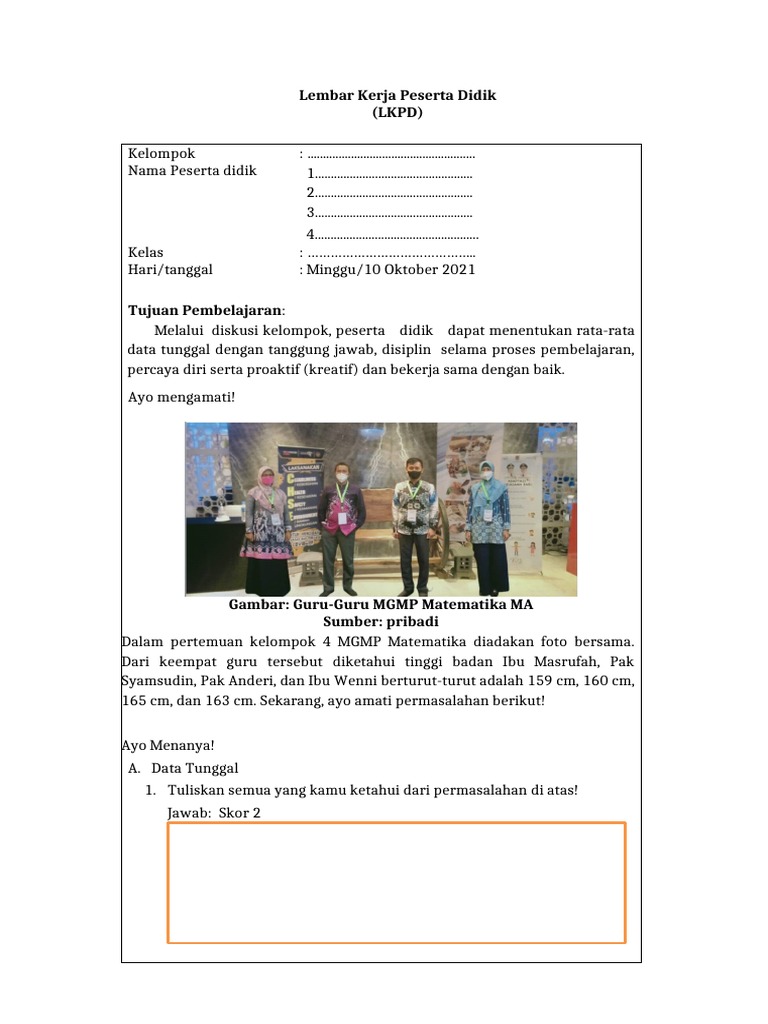 Contoh LKPD | PDF | Karier & Perkembangan | Metode & Bahan Ajar