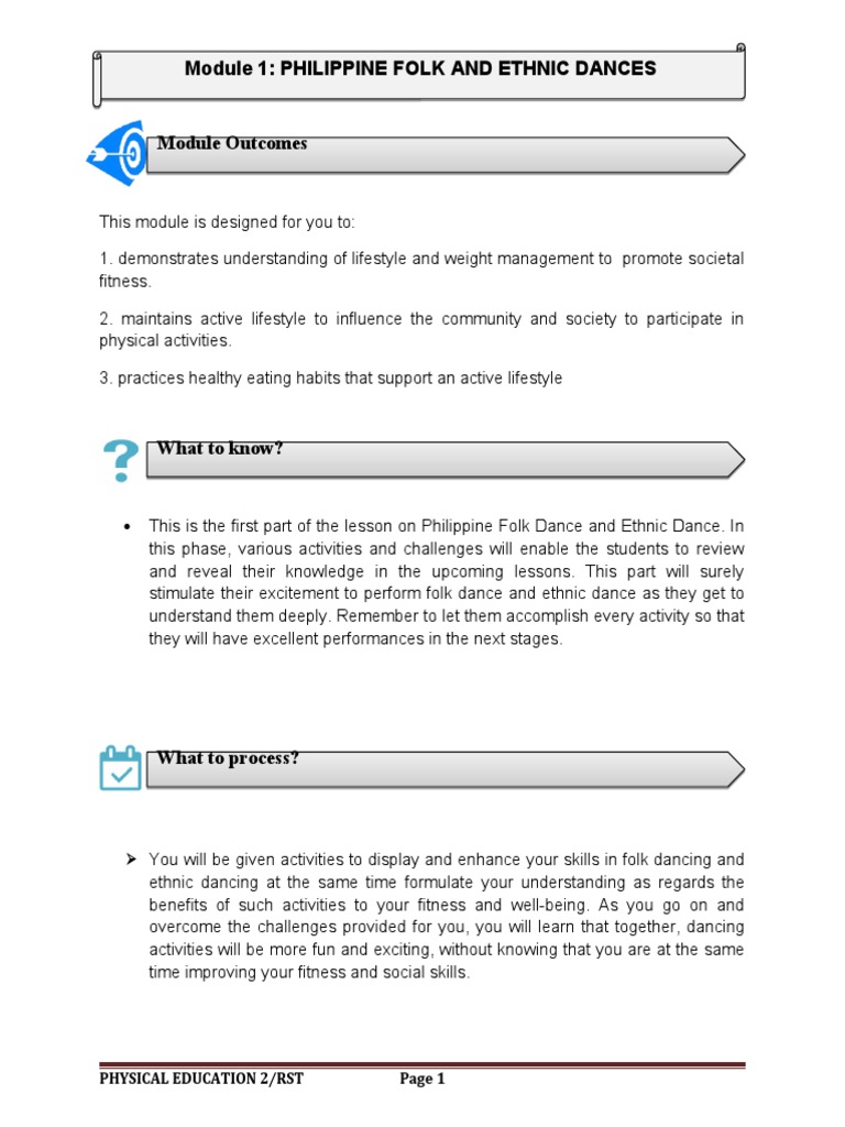 PE 2 Module For College | PDF | Dances | Waltzes