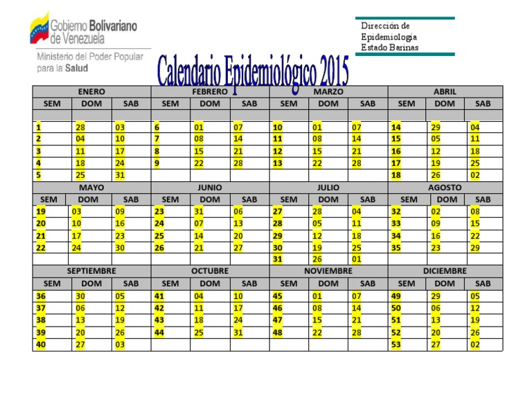 Calendario Epidemiológico 2015 | PDF