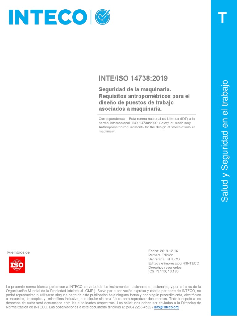Inte Iso 14738 2019 | PDF | Diseño | Organización internacional para la ...