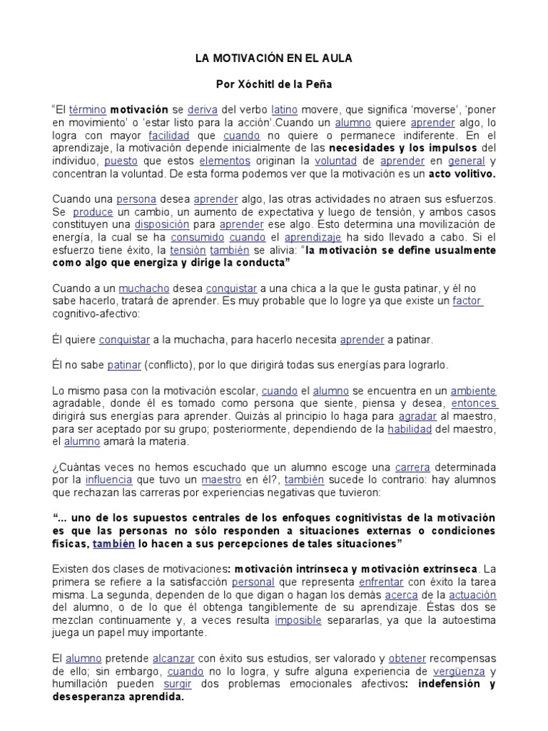 La Motivación en El Aula | PDF