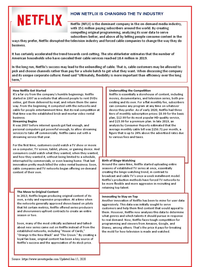 How Netflix Is Changing The TV Industry | PDF | Netflix | Streaming Media