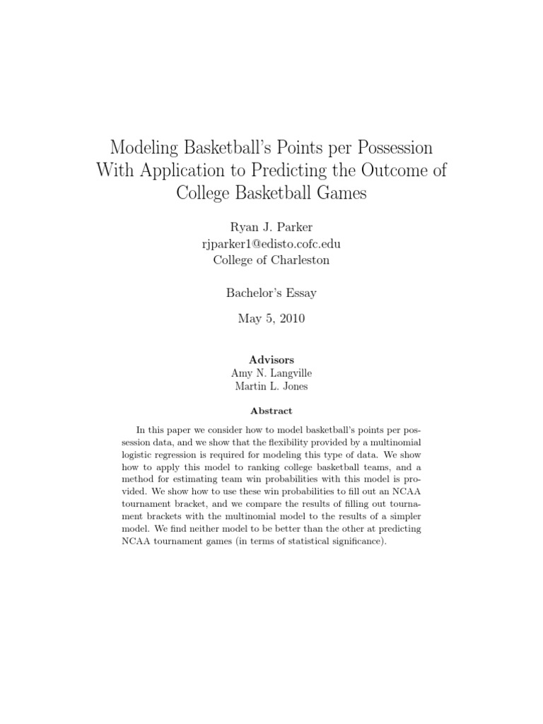 Modeling Basketball's Points Per Possession With Application To ...
