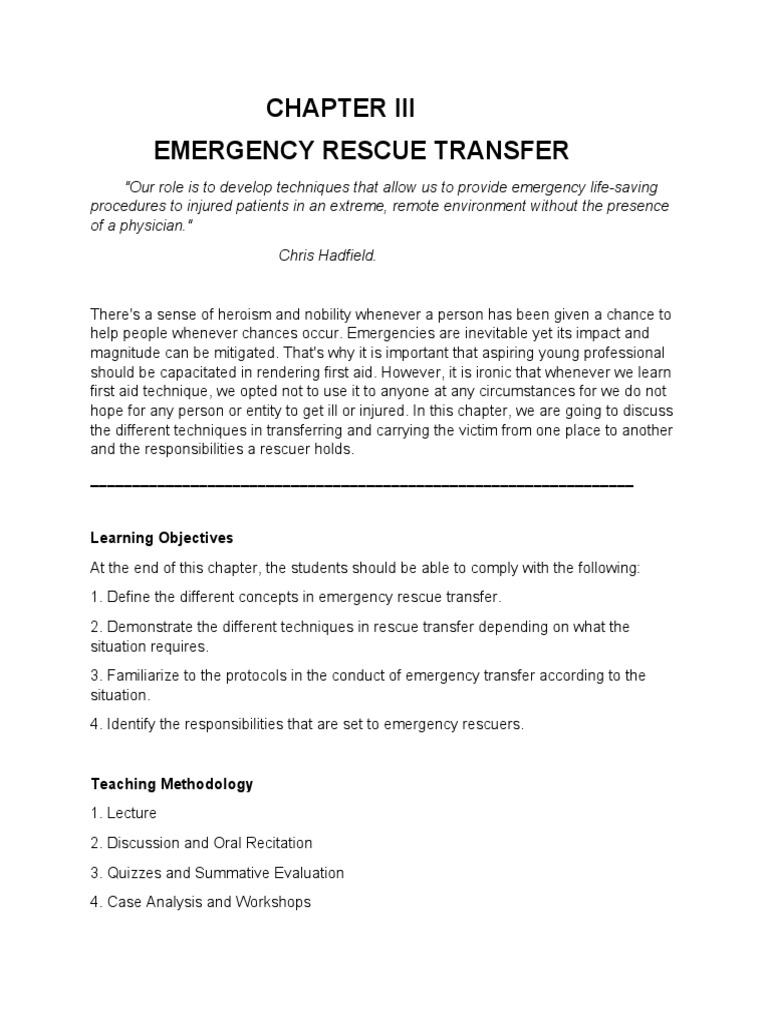 Emergency Rescue Transfer Techniques | PDF | Ambulance | Emergency