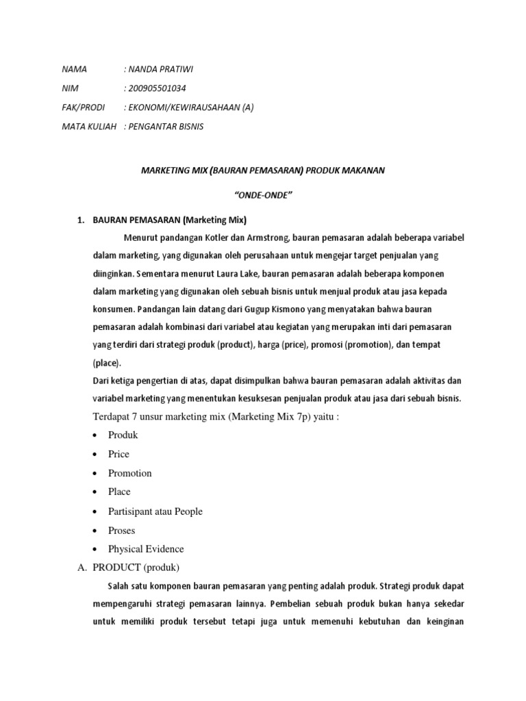 Marketing Mix Nanda Pratiwi | PDF