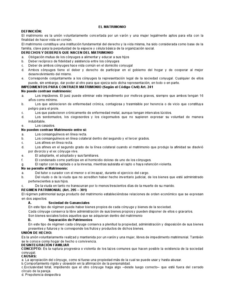 El Matrimonio Y EL DIVORCIO para Academia | PDF | Divorcio | Matrimonio