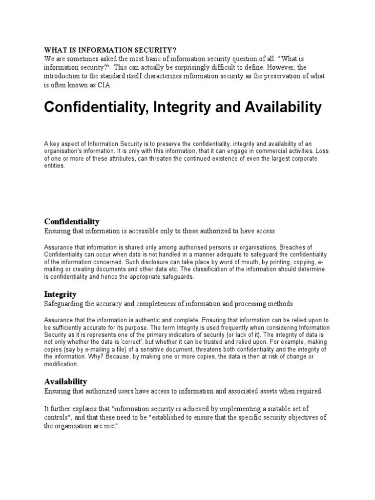 Understanding Information Security Basics | PDF | Information Security ...
