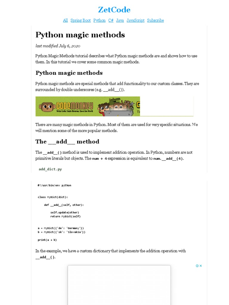 Python Magic Methods - Using Magic Methods in Python | PDF | Playing ...