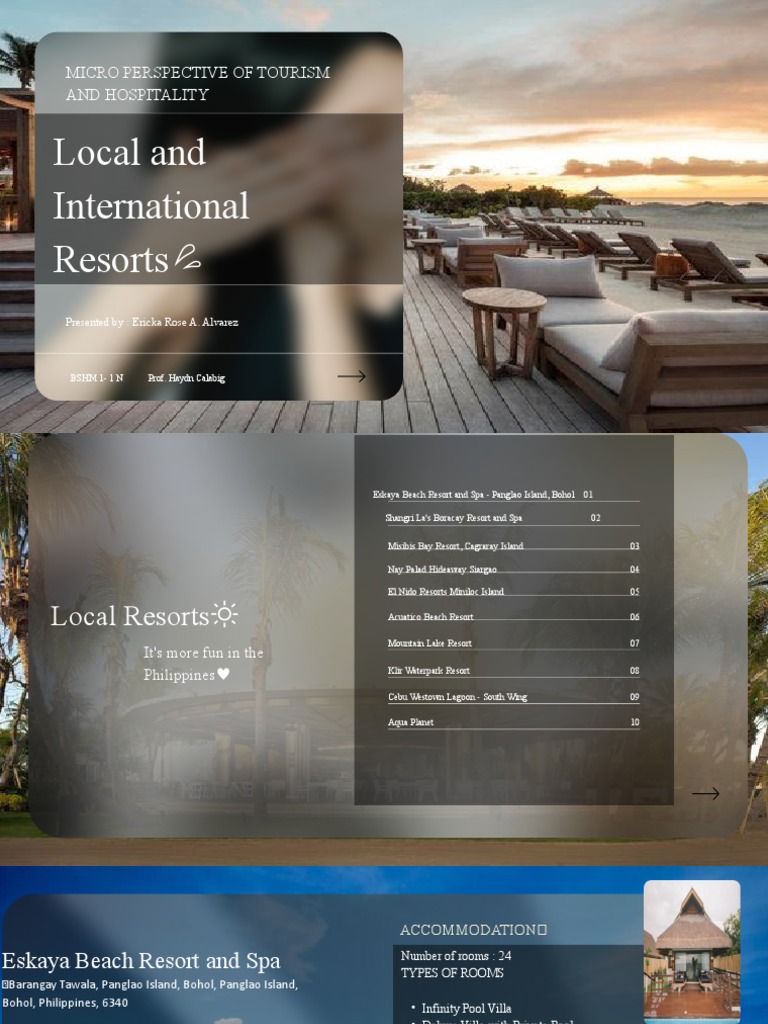 Local and International Resorts : Micro Perspective of Tourism and ...