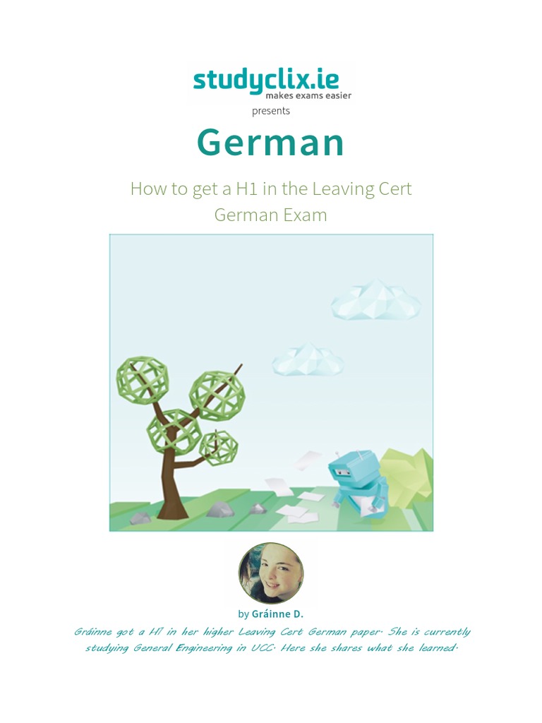 German: How To Get A H1 in The Leaving Cert German Exam | PDF ...