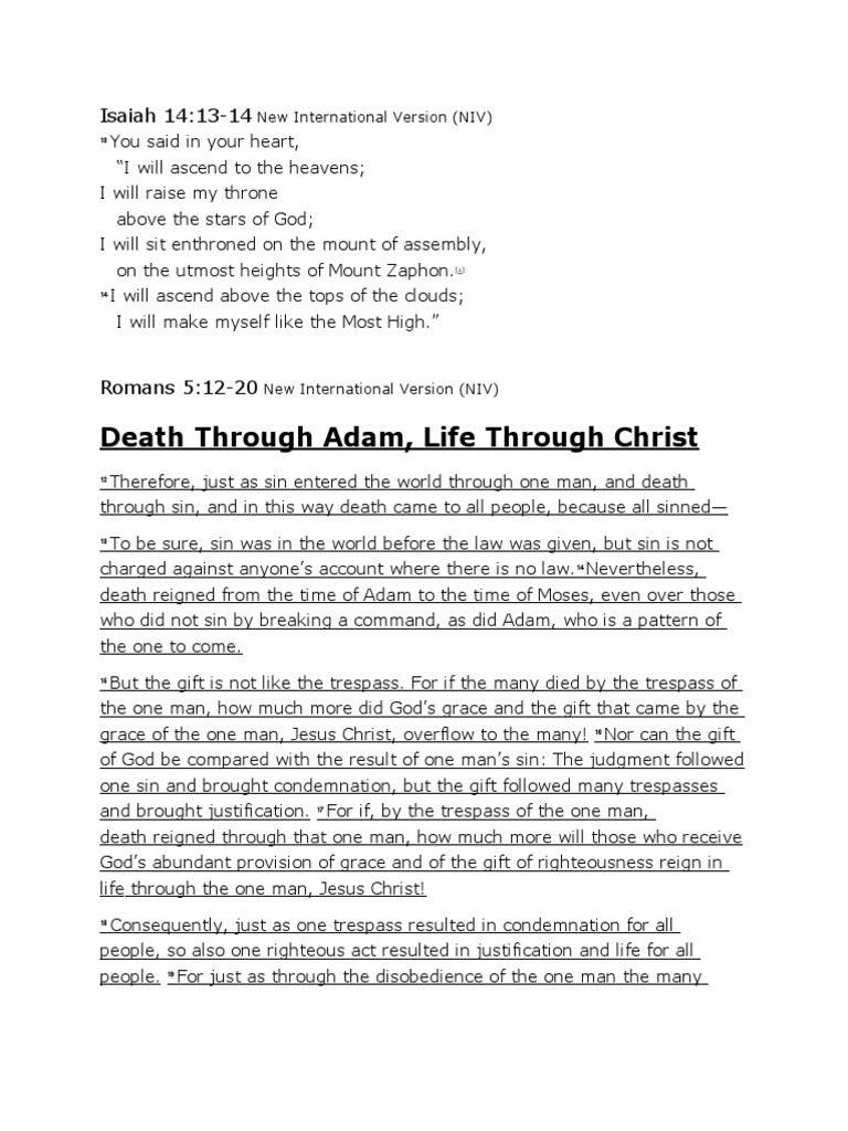Hamartiology Verses | PDF | New International Version | Sin