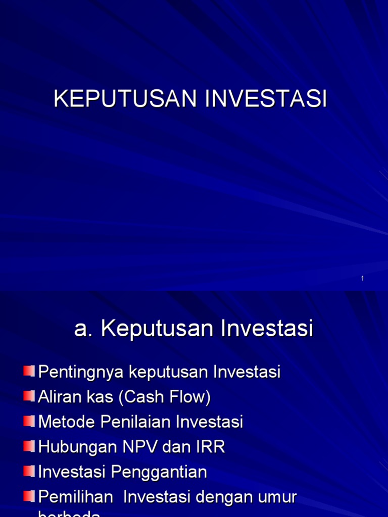 Ses 2. Keputusan Inv PB NPV Irr Finallllllll | PDF