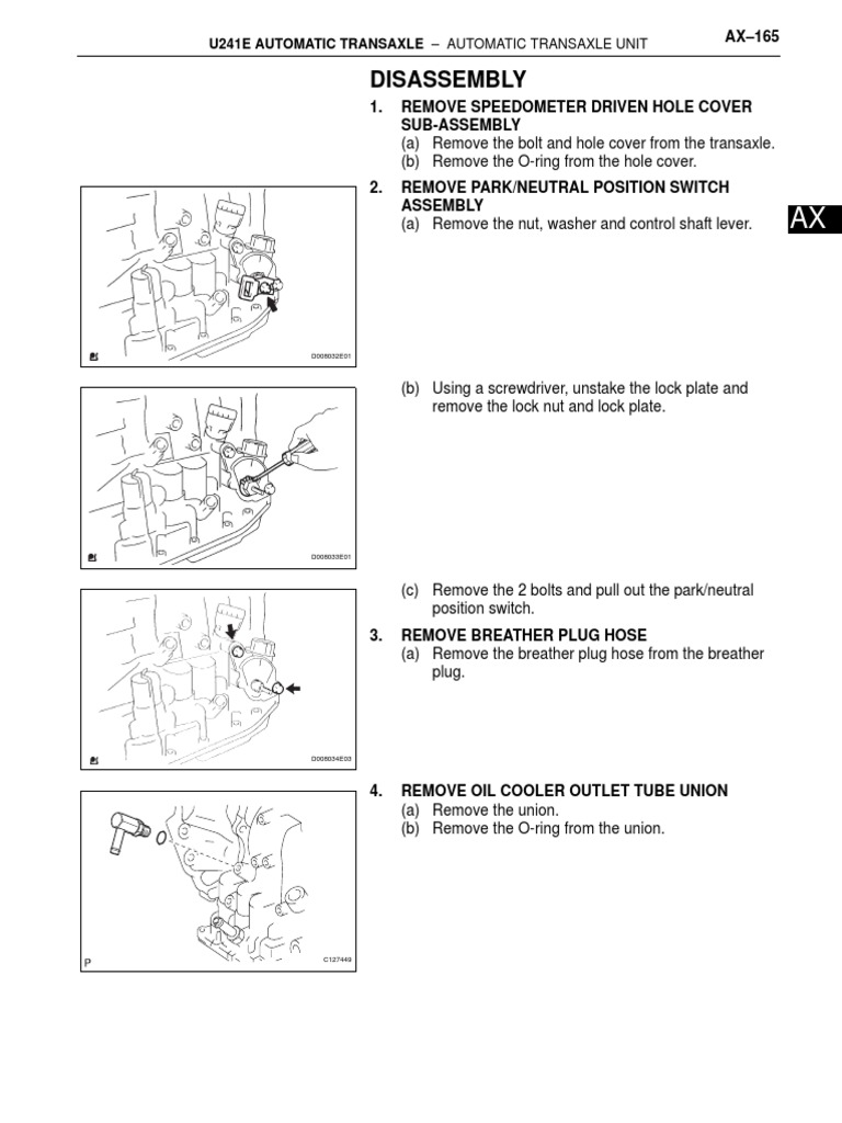 Disassembly: U241E Automatic Transaxle - Automatic Transaxle Unit | PDF ...