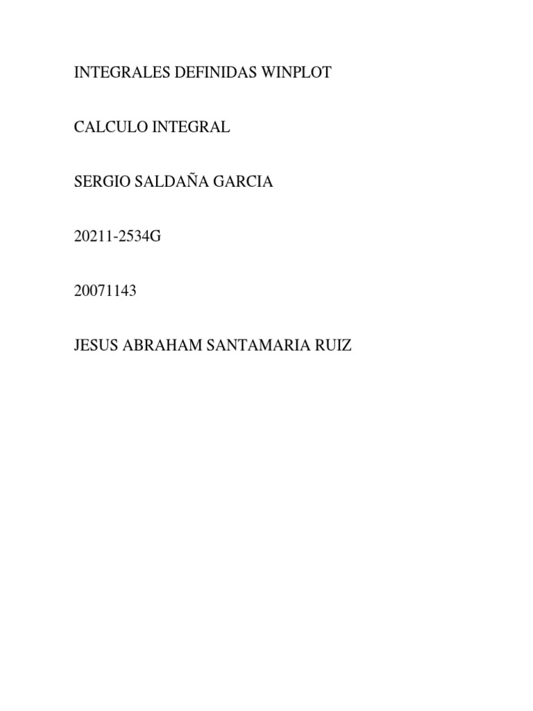Integrales Definidas Winplot 1 | PDF | Science & Mathematics | Computers
