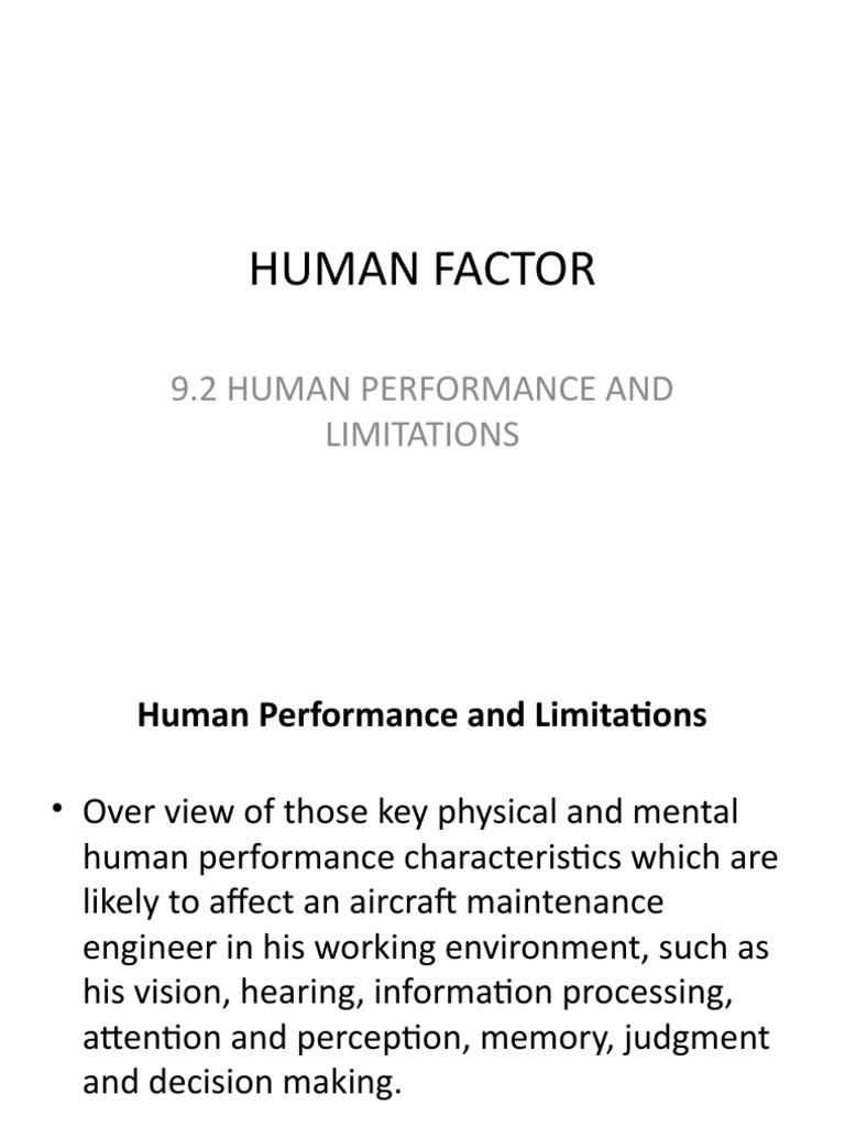 9.2 Human Performance and Limitations | PDF | Eye | Perception