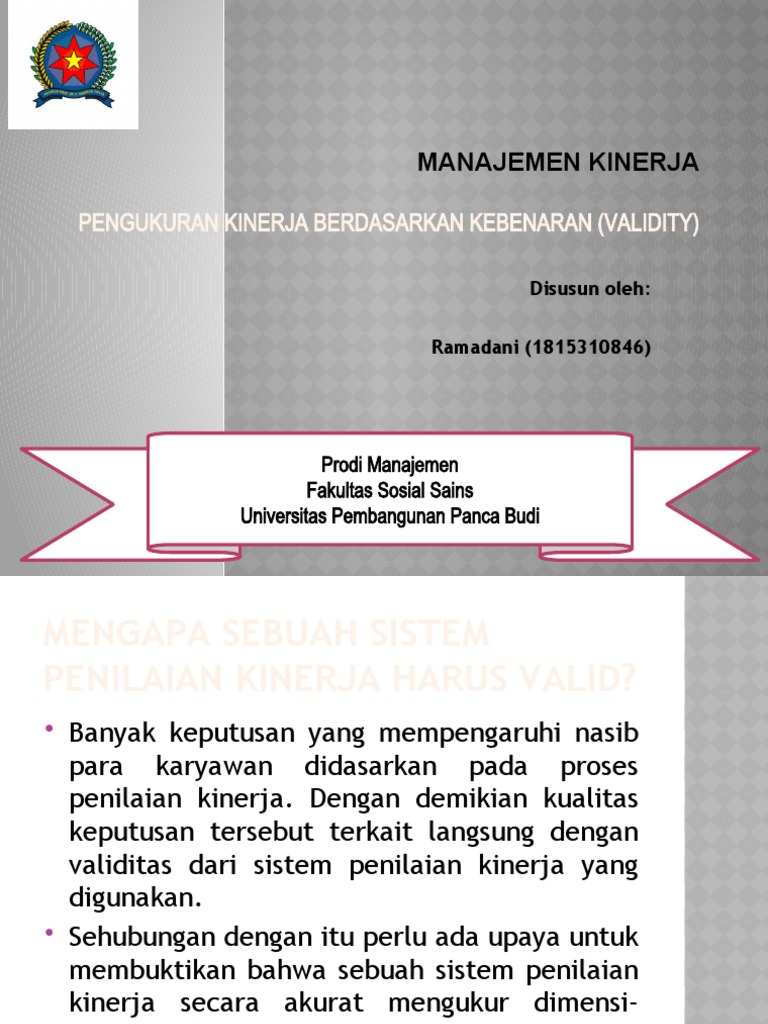 Tugas Manajemen Kinerja Presentasi | PDF | Karier & Perkembangan