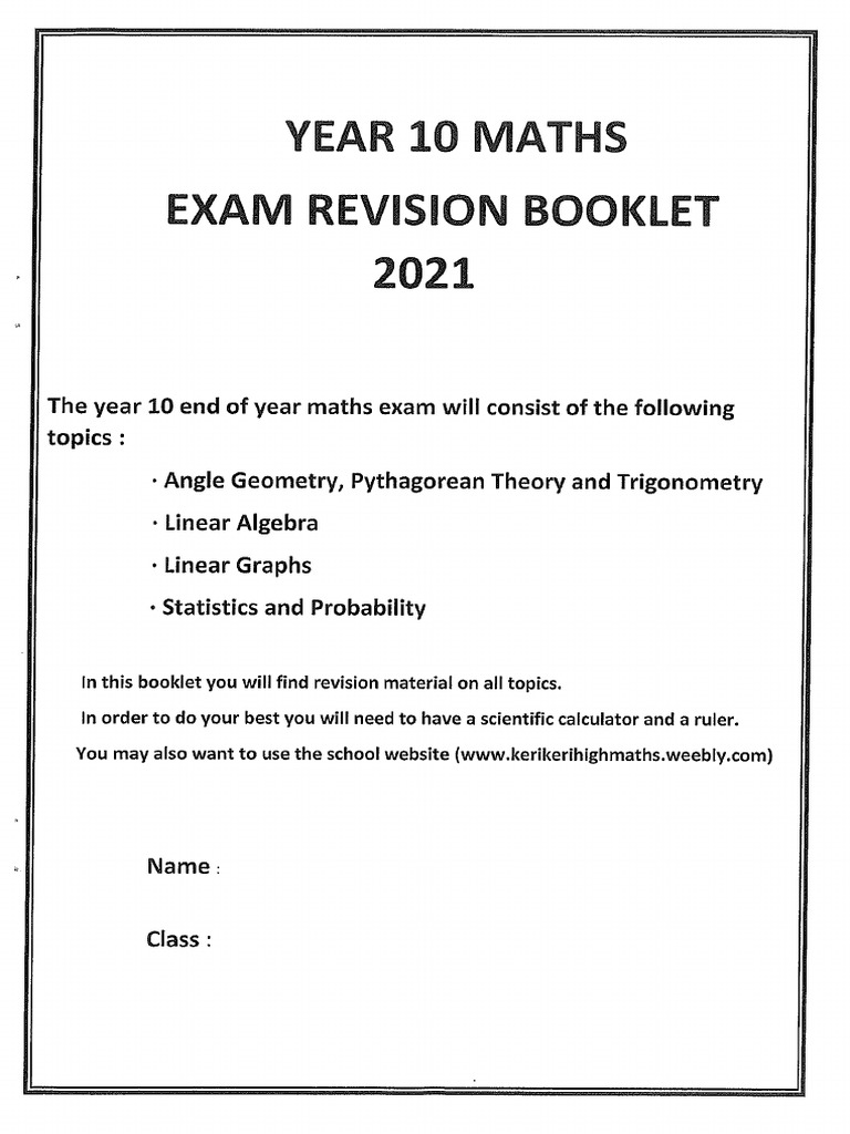 Yr10 Exam Revision Book 2021 Weebly | PDF