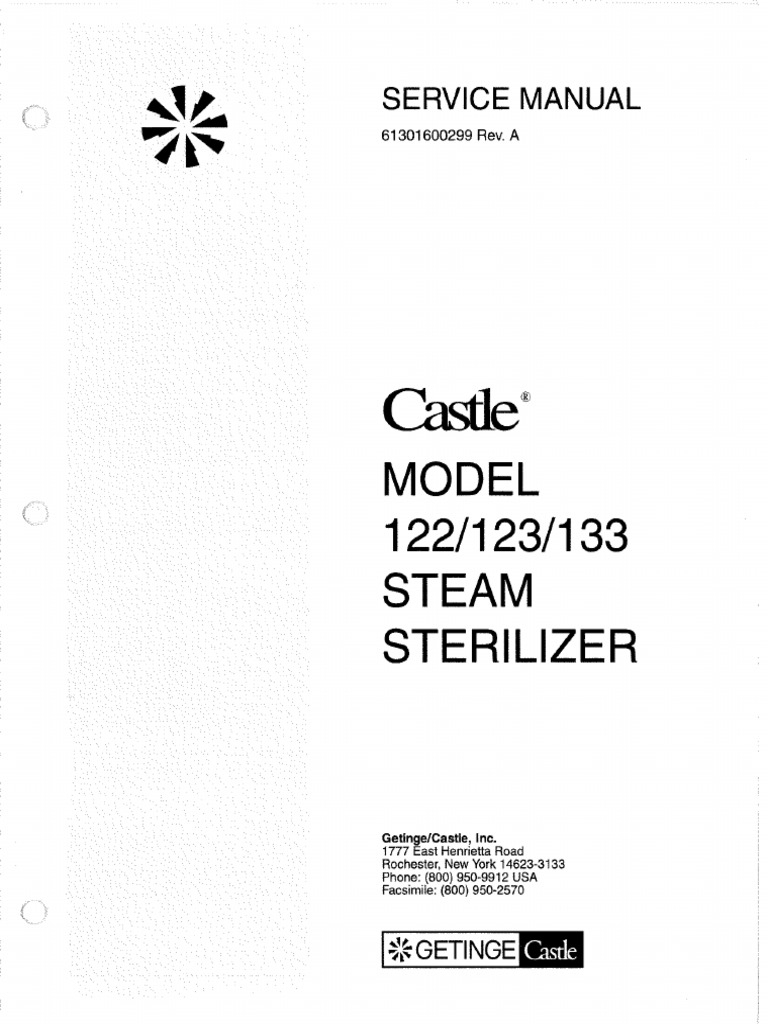 Getinge Castle 122 Ls Service Manual | PDF