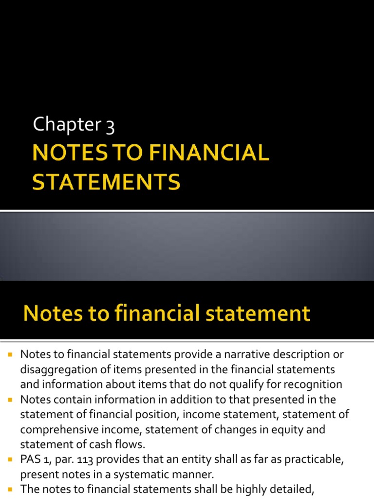 Notes To FS | PDF | Equity (Finance) | Financial Statement