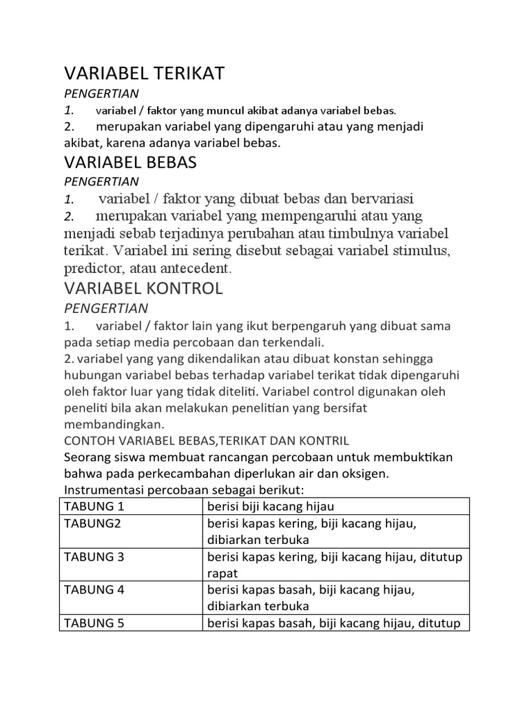 Variabel Terikat | PDF