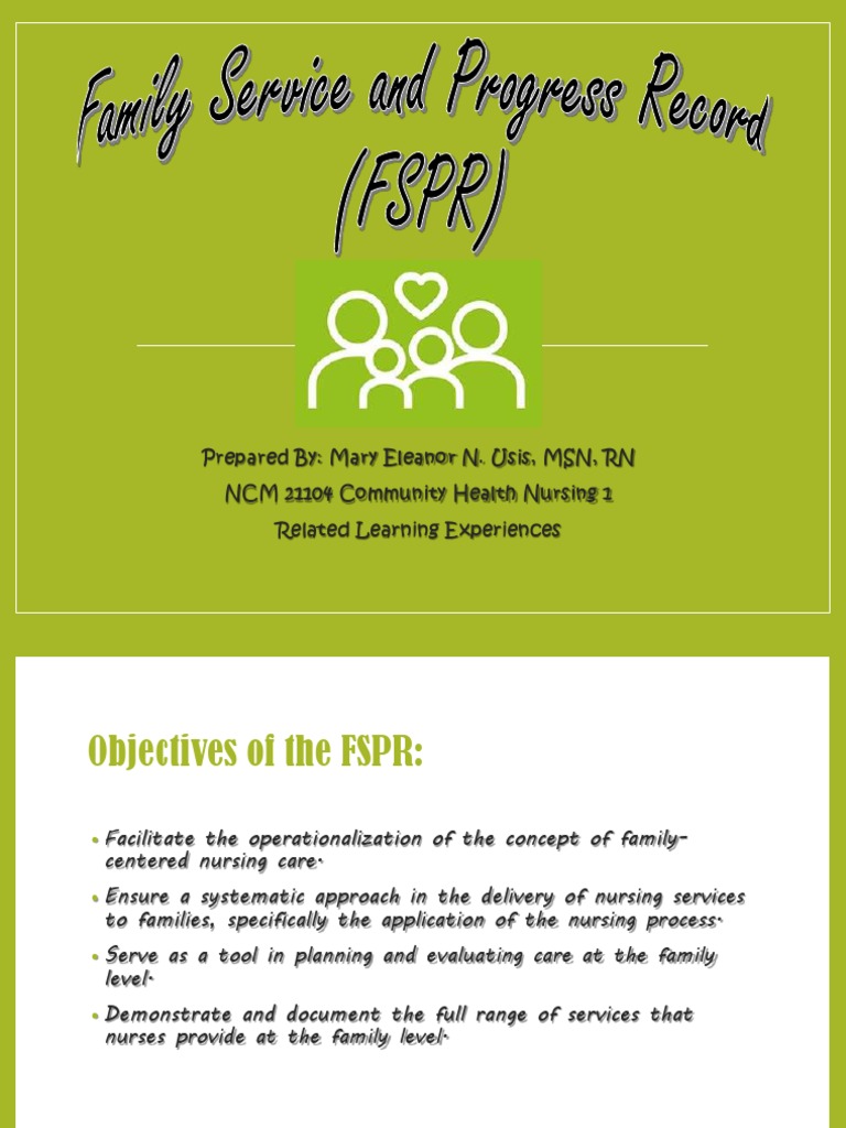 Family Service and Progress Record (FSPR) | PDF | Toilet | Nursing