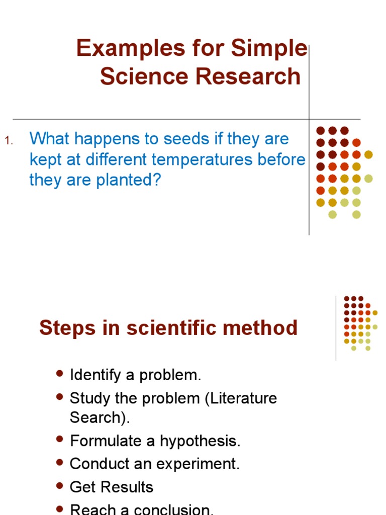 Example For A Simple Science Research | PDF | Experiment | Scientific ...