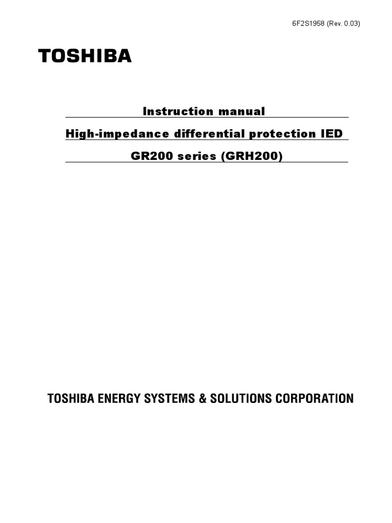 Instruction Manual High-Impedance Differential Protection IED GR200 ...
