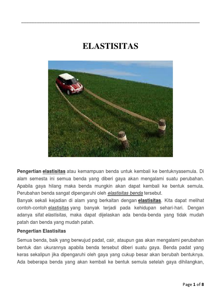 Elastisitas: Konsep, Contoh, dan Aplikasinya | PDF