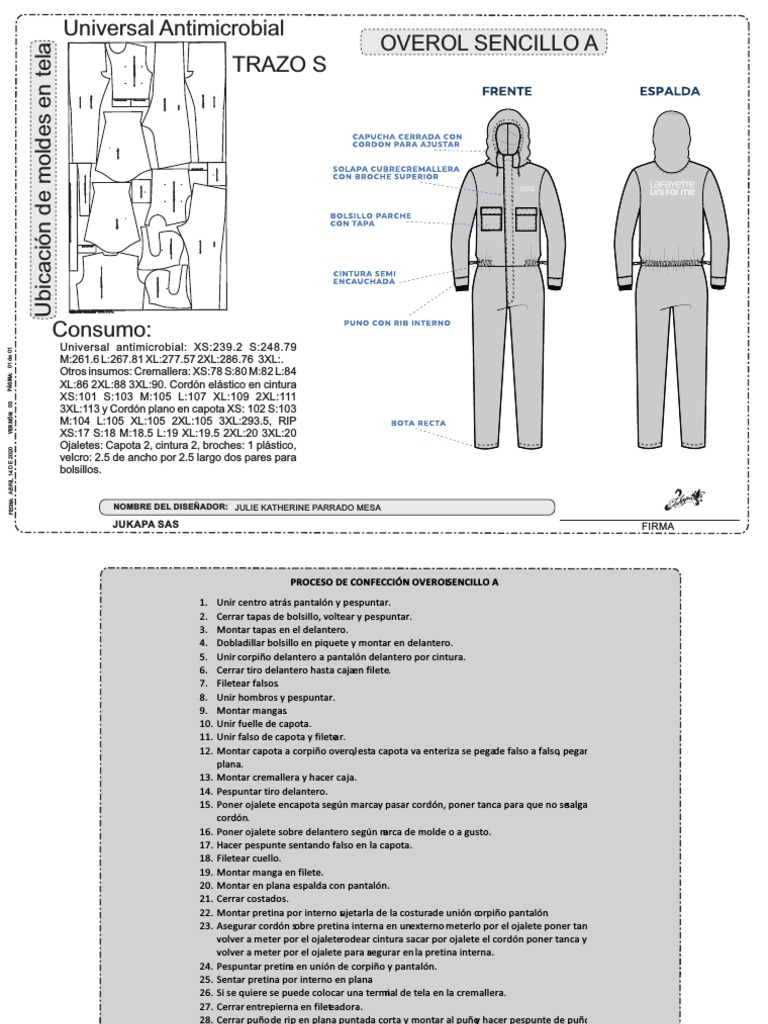 Overol Sencillo A | PDF