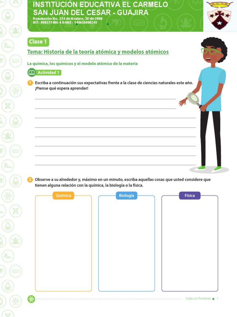 001-SEMANA 1-Tema Historia de La Teoría Atómica y Modelo Atómicos | PDF ...
