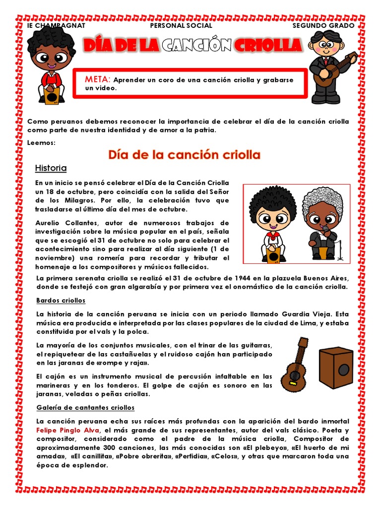 Historia y Celebración de la Canción Criolla | PDF | Musica ...