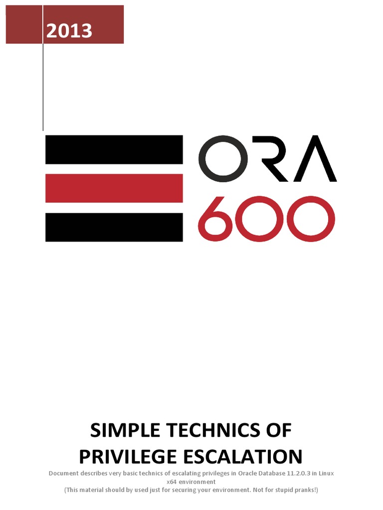 Oracle Privilege Escalation Pdf Databases Pl Sql
