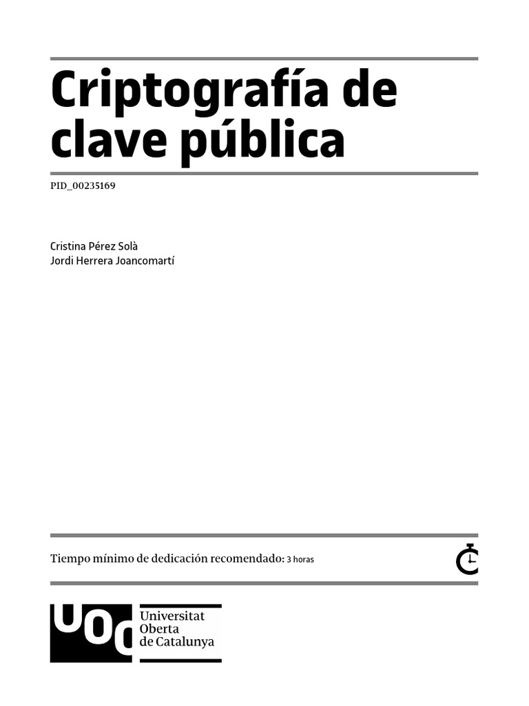 Módulo 2.5. Criptografía de Clave Pública | PDF | Clave (criptografía ...