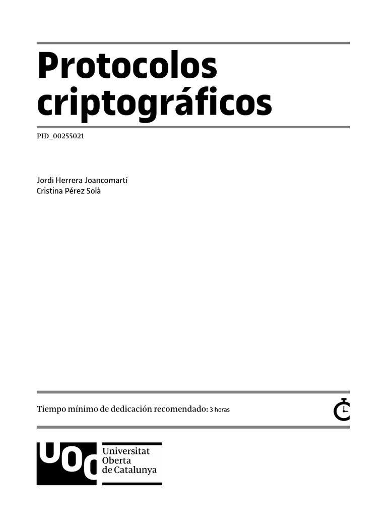 Módulo 2.7. Protocolos Criptográficos | PDF | Criptografía | Clave (criptografía)