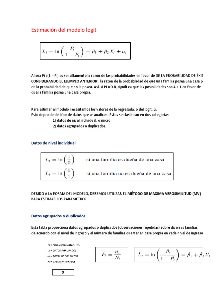 Modelo Logit - Teoria | PDF | Regresión logística | Teoría de la estimación