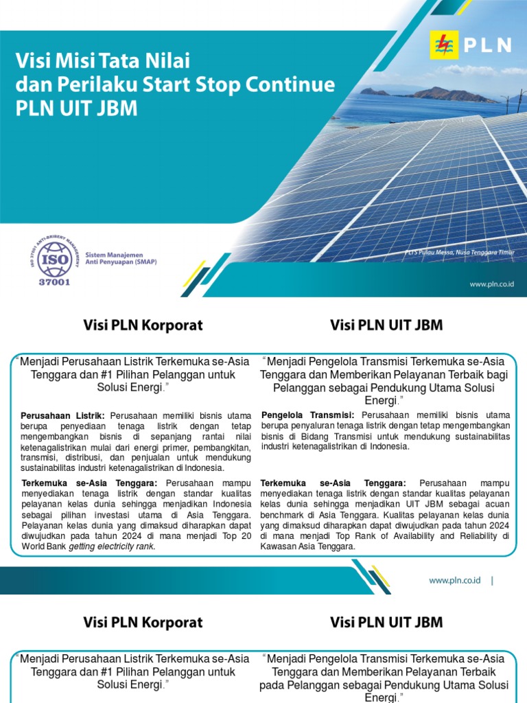 Sosialisasi Visi Misi Tata Nilai Dan Perilaku SSC UIT JBM 2021 | PDF | Bisnis