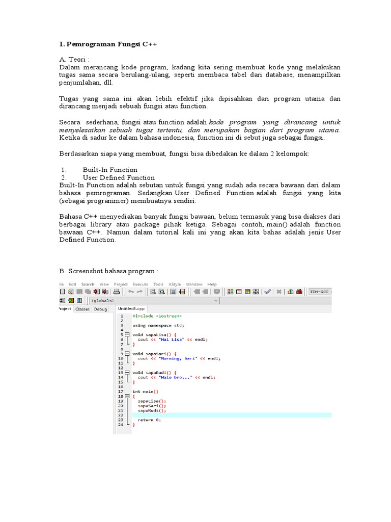 Pemrograman Fungsi C | PDF