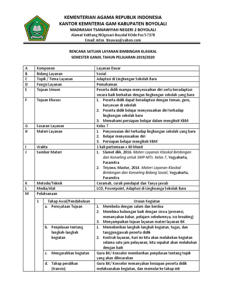 RPL Bimbingan Klasikal | PDF