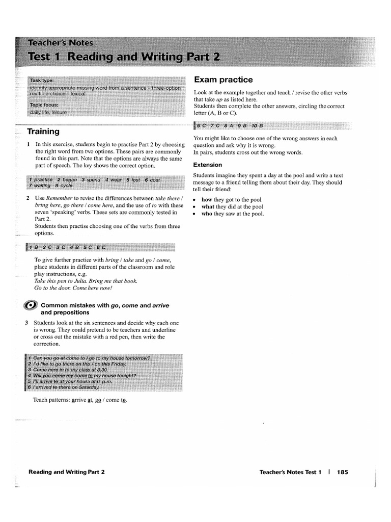 Answer Key - KET For Schools Trainer - Six Practice Tests With Answers ...