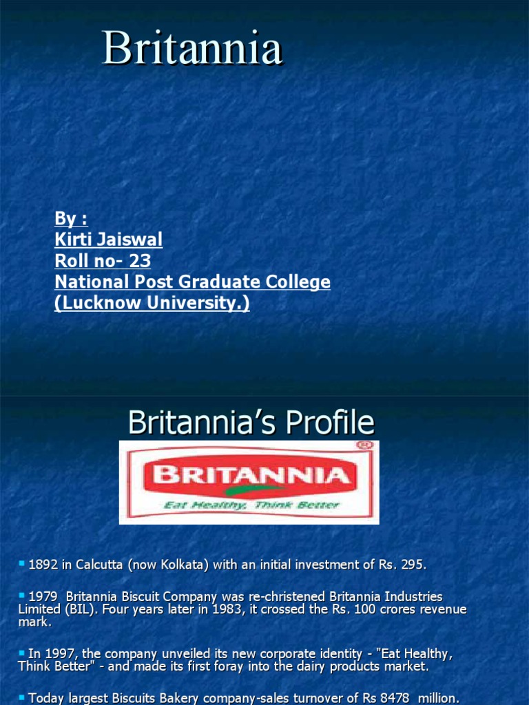 Presentation On Britannia | PDF | Marketing | Desserts