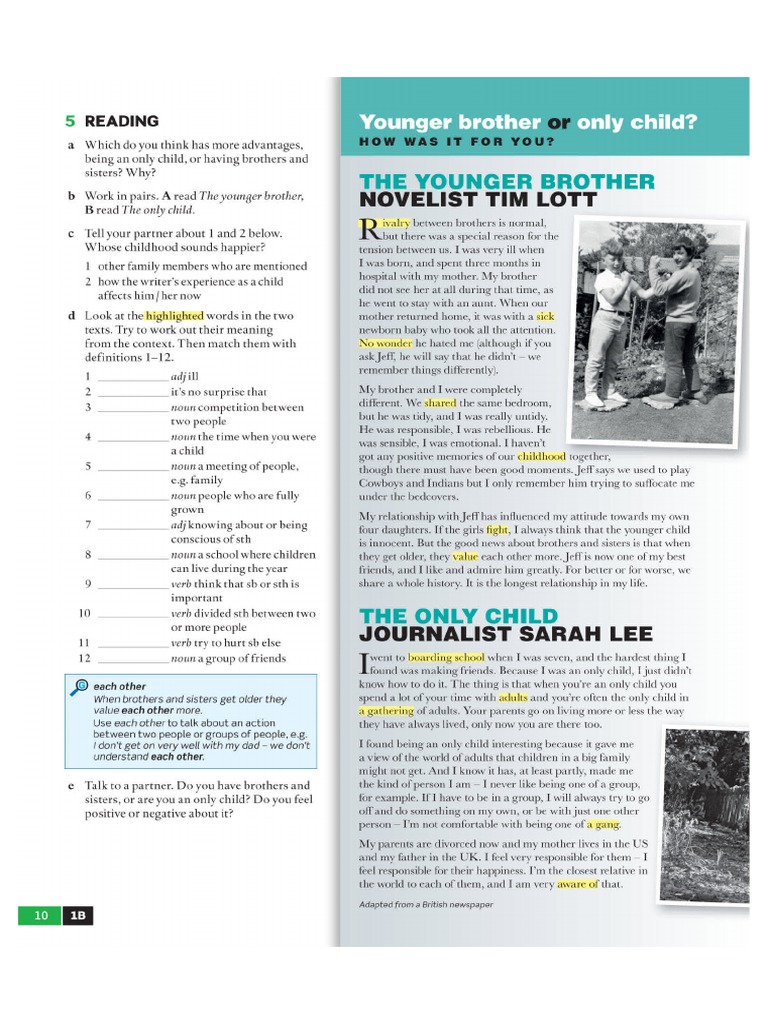 Unit 1B. Family Life (Pp10-11) | PDF